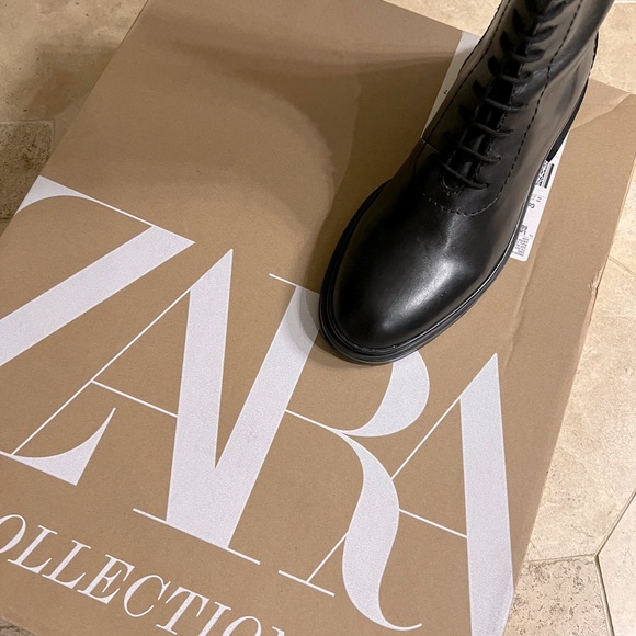 Zara | Shoes | Zara Tall Lace Front Bootsnew | Poshmark